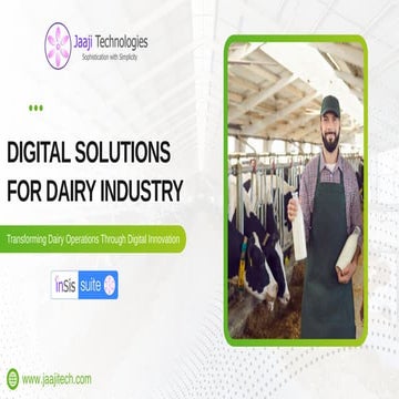 inSis suite - DIGITAL SOLUTIONS FOR DAIRY INDUSTRY | PDF