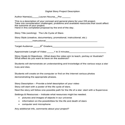 Digital story lesson plan | DOC