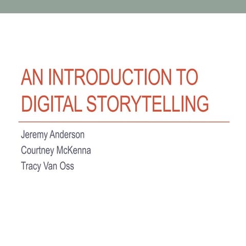 Digital storytelling | PPT