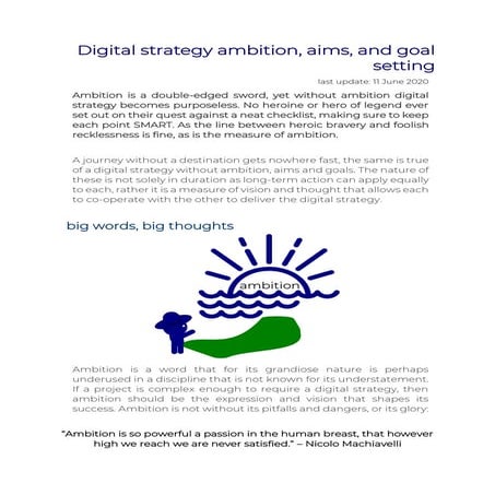 Digital strategy ambition, aims and goal setting | PDF