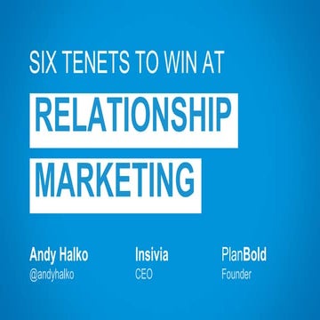 Six Tenets of Relationship Marketing | PPTX