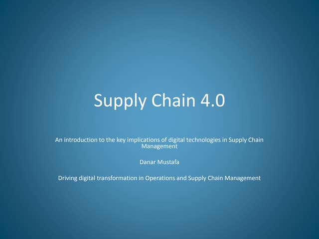 Digital transformation of supply chain | PPTX