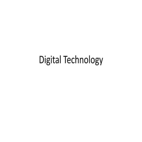 Digital technology | PPTX | Tablets and E-readers | Consumer Electronics