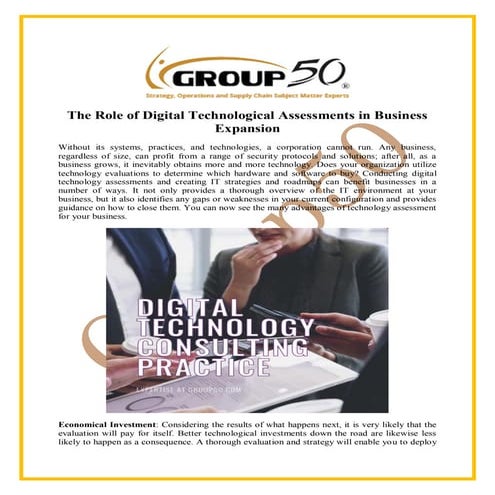 Comprehensive Digital Technology Assessment | PDF