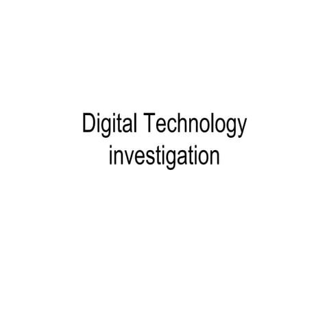 Digital media investigation | PPTX