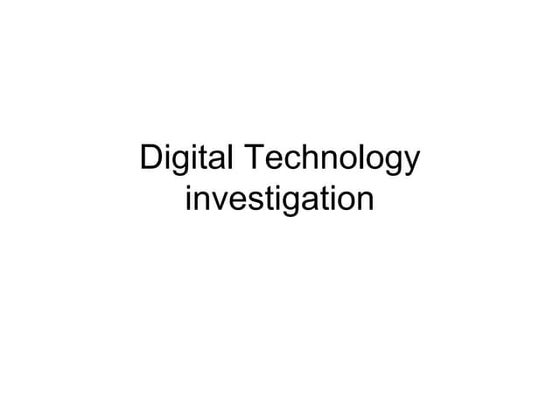 Digital investigation | PPTX