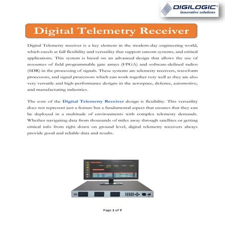 Telemetry Receiver from Digilogic Systems | PDF