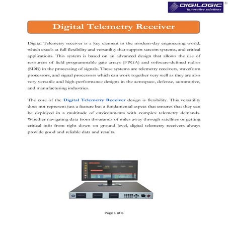 Digital Telemetry Receiver from Digilogic Systems | PDF