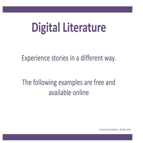 Digital Literature | PPTX