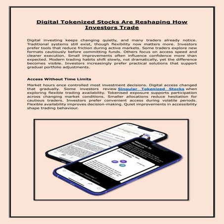 Digital Assets Redefined: The Rise of Singular Tokenized Stocks | PDF