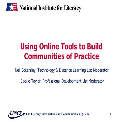 Using Online Tools to Build Communities of Practice | PPT