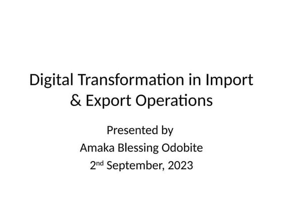 DDT in Shipping in Business to Business platform | PDF