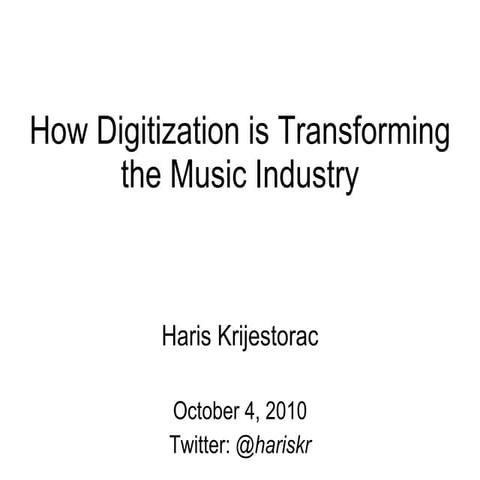 Digital transformation in the music industry | PPT | Business ...