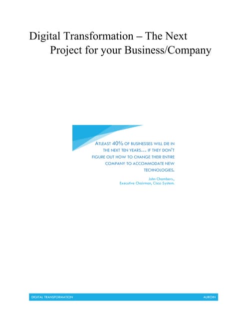 An introduction to Digital Transformation | PPT
