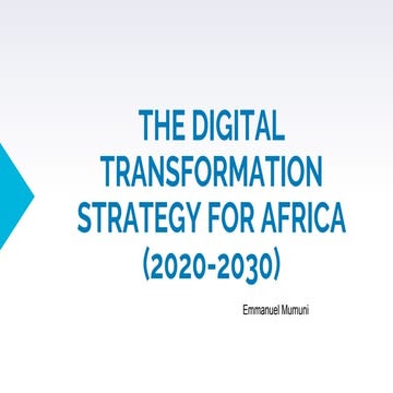 Digital Transformation Strategy for Africa, 2020 - 2030 by AU | PDF