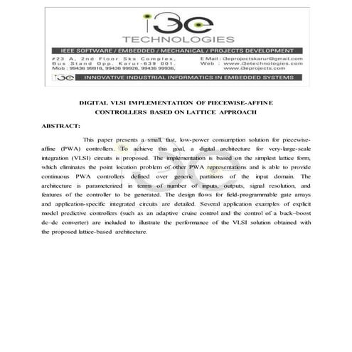 Digital Vlsi Implementation Of Piecewise Affine Controllers Based On 0715