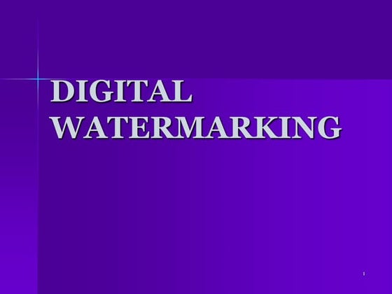 Thesis Topics on Digital Image Watermarking | PPT