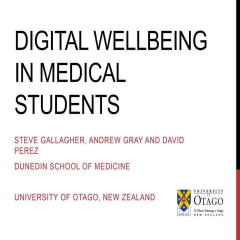 Digital Wellbeing in Medical Students | PPTX
