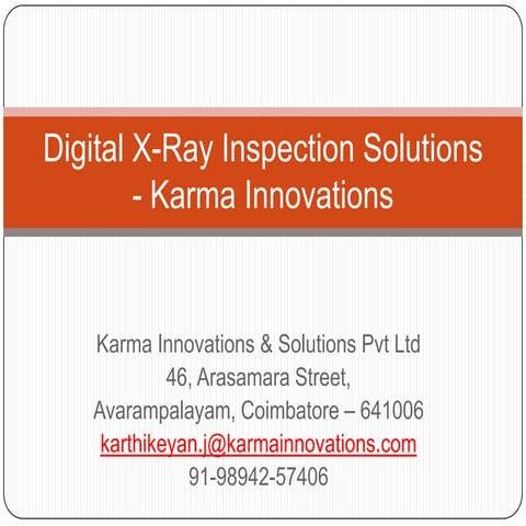 Digital X-Ray Solutions from Karma Innovations | PPT