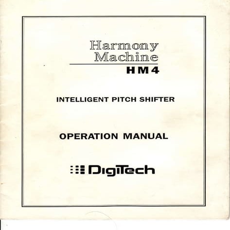 Digitech harmony machine HM4 operation manual | PDF