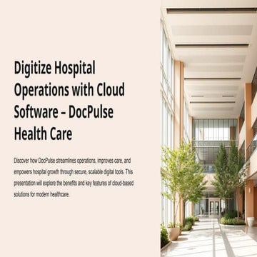 Digitize Hospital Operations with Cloud Software – DocPulse Health Care ...