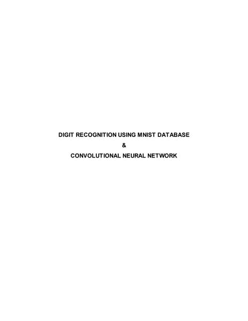 Handwritten Digit Recognition Convolutional Neural Network Ppt Ppt