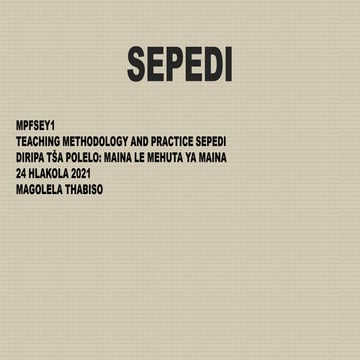 Sepedi presentation papatšo mphato wa lesome | PPTX