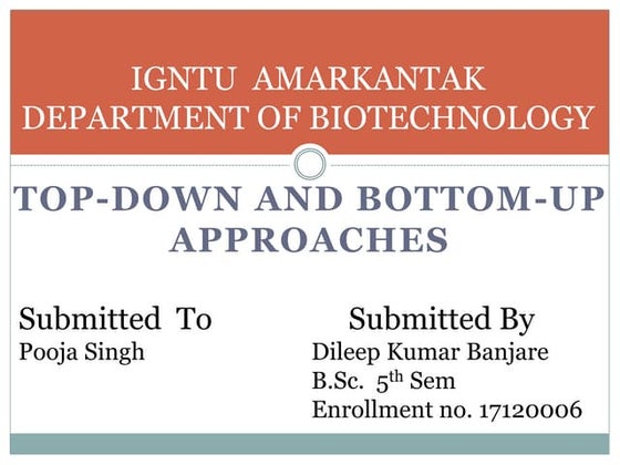 TOP-DOWN AND BOTTOM-UP APPROACH IN SYNTHESIS OF NANOPARTICLES.pptx | Chemistry | Science