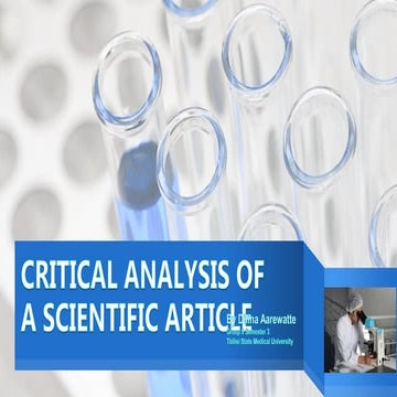 Analysis of a Scientific Article | PPTX