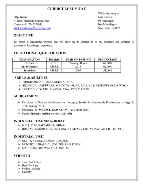 Bishal kumarcurriculum vitae_2 | PDF