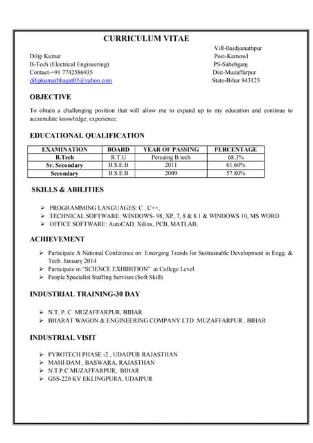 Bishal kumarcurriculum vitae_2 | PDF