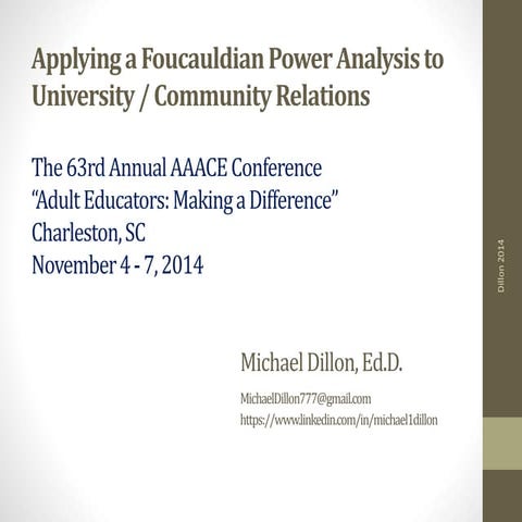 Applying a Foucauldian Power Analysis to University / Community ...