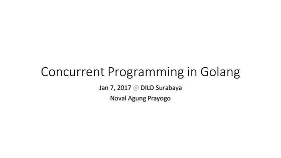 Tutorial Programación Concurrente usando GO | PPT