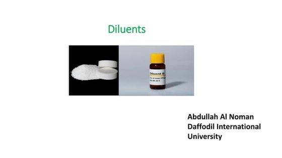 DILUENTS AND DISINTEGRANTS | PPT
