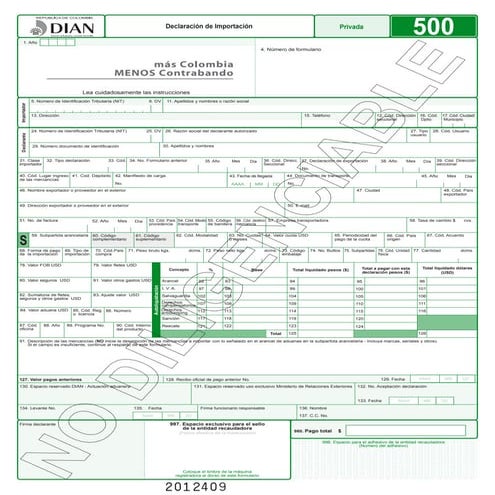 Declaracion de Exportacion_600_Colombia | PDF