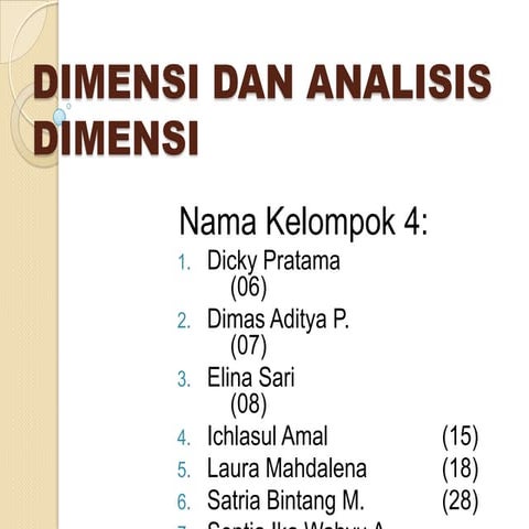 Analisis Dimensi Untuk Menentukan Satuan Ppt