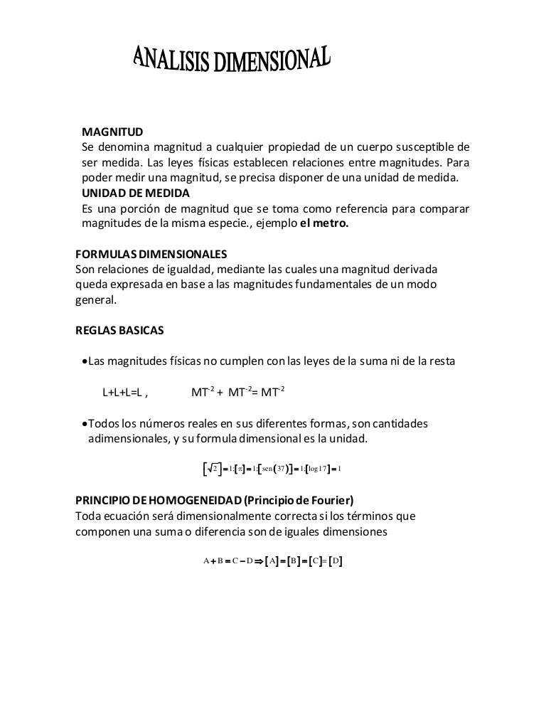 Analísis Dimensional