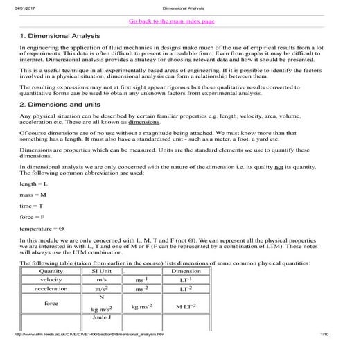 Dimensional analysis | PDF