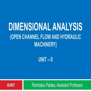 Dimensional Analysis (Fluid Mechanics & Dynamics) | PDF