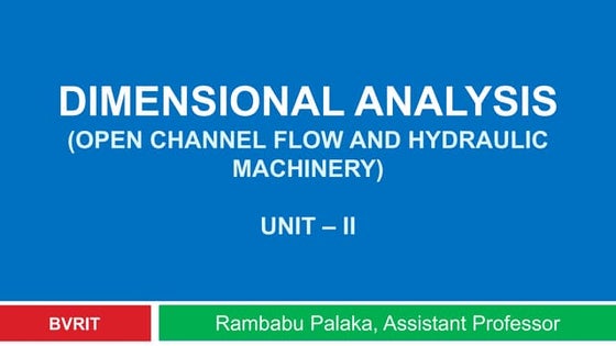 Dimensional analysis | PPTX