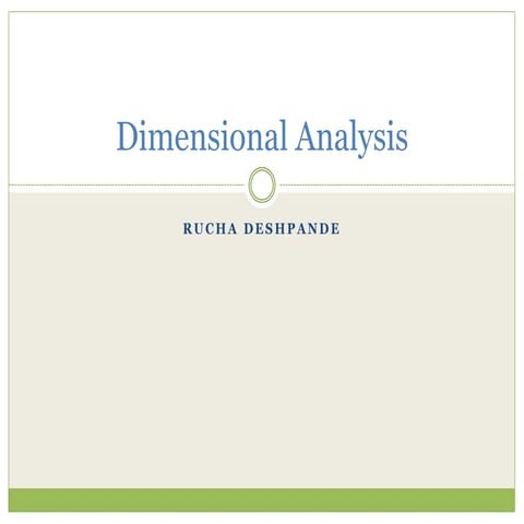 Dimensional analysis | PPTX