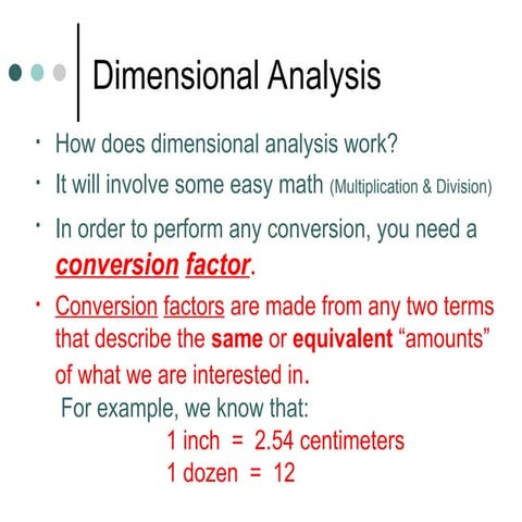 Dimensional analysis tutorial for students | PPT