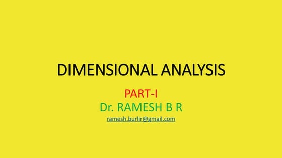 Dimensional analysis | PPTX