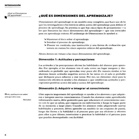 Dimensiones del aprendizaje | PDF