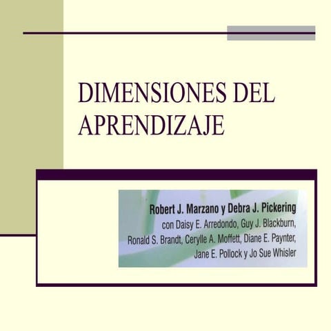 Dimensiones Del Aprendizaje Ppt | PPT