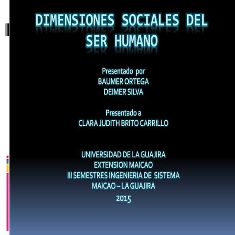 Dimensiones sociales del ser humano | PPTX