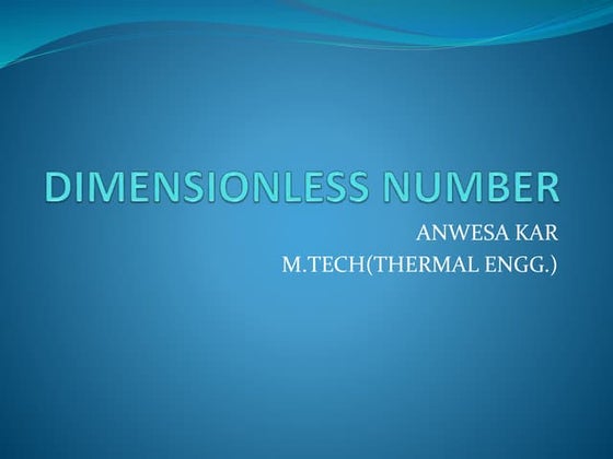 Dimensionless numbers | PDF
