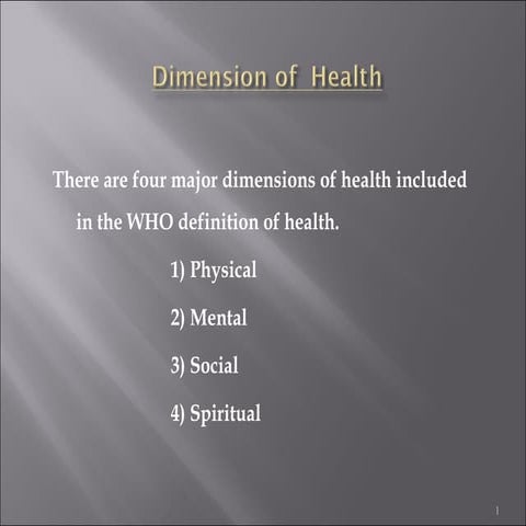 Dimension of health | PPT