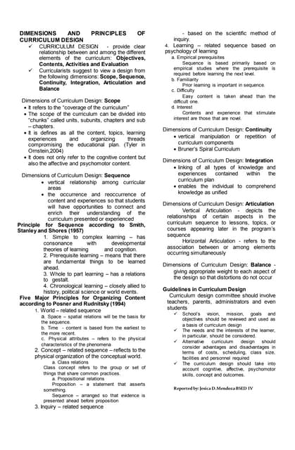 Dimensions of curriculum design | PPTX