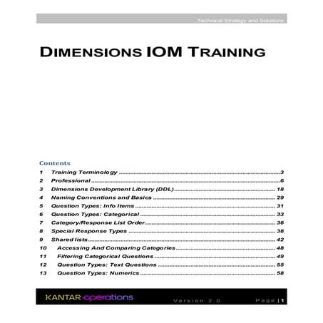 Dimensions iom training | DOCX